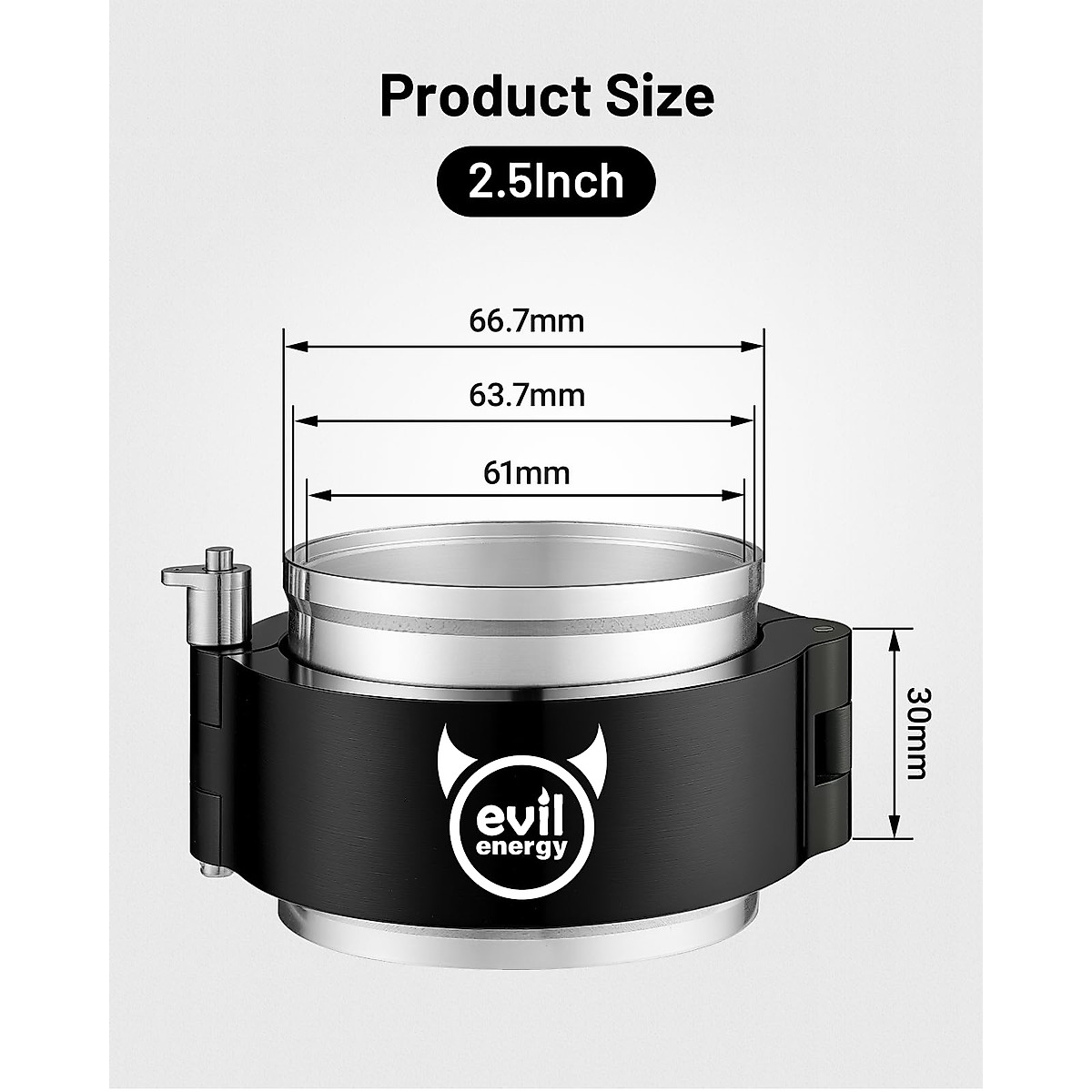 EVIL ENERGY V Band Aluminum, Quick Release V Band Clamp with Flange Intake Intercooler Pipe Clamp (1, 2.5")