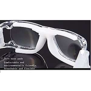 Wonzone Unisex Kids Sport Glasses Anti-Fog Protective Safety Goggles w/Adjustable Strap for Basketball Football Hockey Rugby Baseball Soccer Volleyball and More (Transparent White)