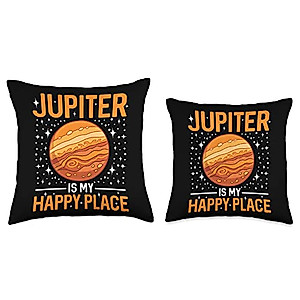 Awesome Jupiter Planet Outfits Happy Place-Jupiter Planet Space Throw Pillow, 16x16, Multicolor