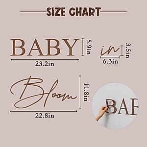 Baby in Bloom Baby Shower Party Decal Sign - Gender Reveal Girl or Boy Baby Shower Decal Sign, Baby Shower Pregnancy Wall Decoration Decor