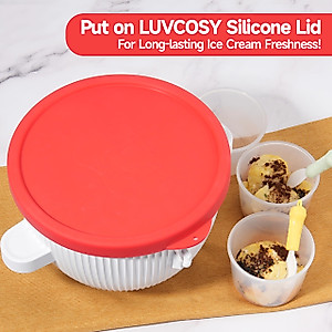 LUVCOSY Silicone Lid Compatible with Kitchenaid 2-quart Ice Cream Mixer Bowl, Silicone Bowl Covers for Kitchenaid Freezer Bowl, for Kitchenaid Accessory, Dishwasher Freezer Safe (Bowl Not Included)