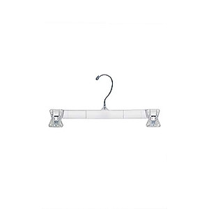 Break-Resistant 12 inch Clear Plastic Skirt and Pants Hangers Case of 100