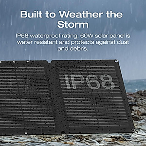EF ECOFLOW Portable Power Station RIVER 2 with 60W Solar Panel, 256Wh LiFePO4 Battery/ 1 Hour Fast Charging, Up to 600W Output, Solar Generator for Outdoor Camping/RVs/Home Use