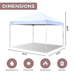 Outmotd 10ft x 10ft Slant Leg pop up Tent with Carrybag, Ground Stakes, Ropes, Outdoor Canopies Instant Party Gazebo
