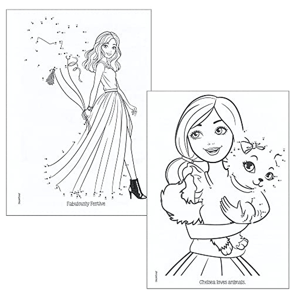 Barbie Funtivity Dot-to-Dot Activity & Coloring Book Set for Kids Toddlers - Set of 2 Books 'Bright Ideas' & 'Strong Bond'