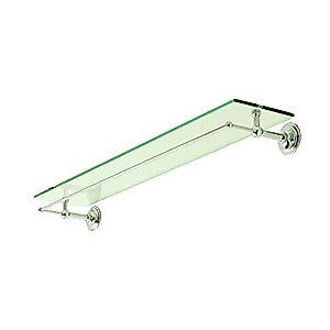Ginger 2635T-24/PN London Terrace Gallery Rail, Polished Nickel, 24" Glass Shelf w/Straight Bar