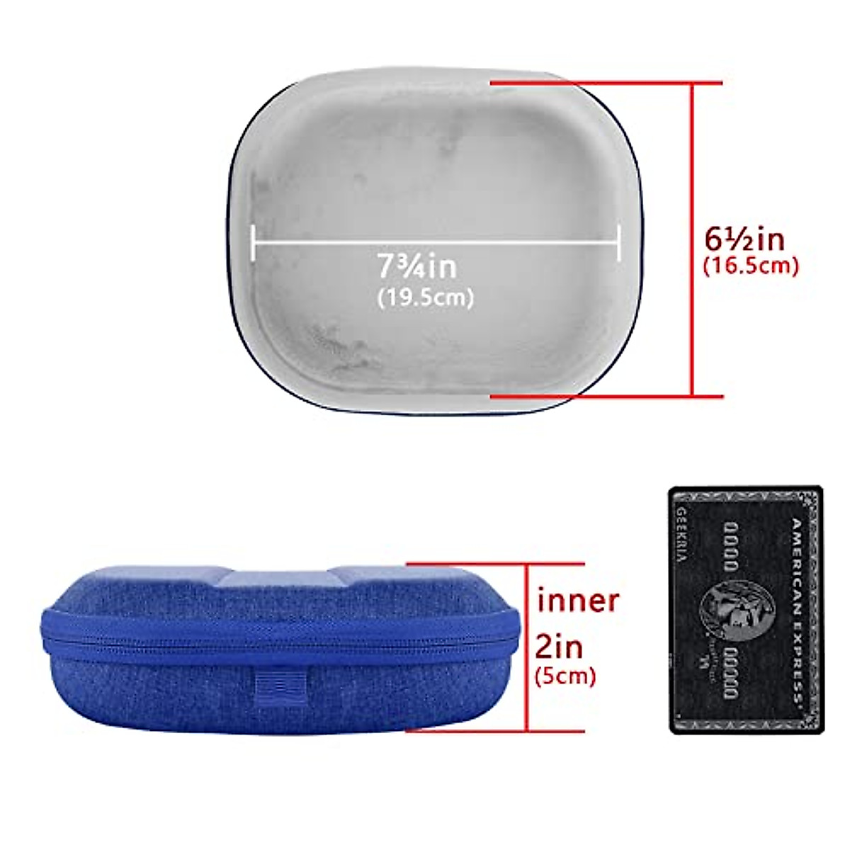 Geekria Shield Headphones Case Compatible with JBL Tune 510BT, Tune 660 BTNC, Tune 700BT, Tune 500BT, E45BT Case, Replacement Hard Shell Travel Carrying Bag with Cable Storage (Blue)