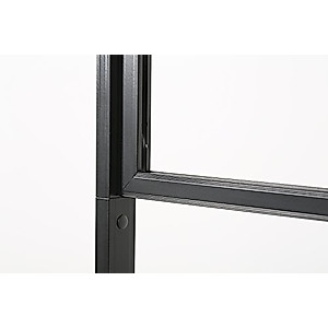 M&T Displays Metal Eco Info Board, Black 18x24 Inches Slide-In Poster Sign Holder 1 Tier Double Sided Floor Standing Pedestal Advertising Display with Backing and Anti-Glare PET Cover