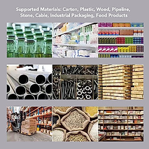 ASHATA Handheld Inkjet Printer, Portable Intelligent Upgraded Handheld Inkjet Printer with 4.3 Inch Touchscreen, 2-12.7mm Height Adjustable, BT, with Cartridge, Built in for RTOS (US)