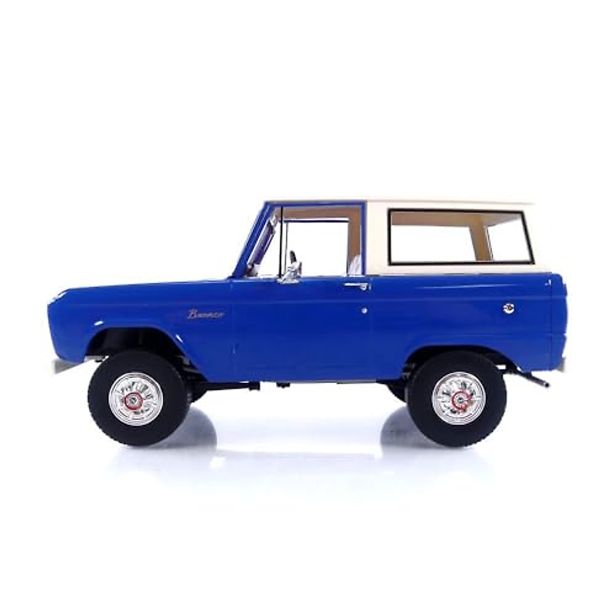 Greenlight 1966 Ford Bronco Blue with Cream Top 26th Annual Woodward Dream Cruise Featured Heritage Vehicle Artisan Collection 1/18 Diecast Model Car