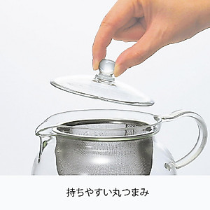 Hario 'ChaCha Kyusu Maru' Teapot Heatproof Glass Teapot 700 mL, Glass