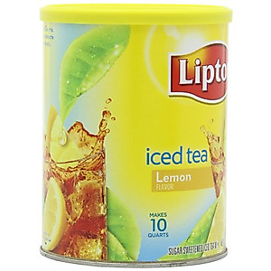 Lipton Lemon Iced Tea Mix, Sweetened, Makes 10 Quarts (Pack of 6)