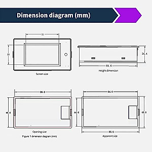 DC Multifunction Battery Monitor Meter, 6.5-100V, 0-100A (Widely Applied to 12V/24V/48V RV/Car Battery) LCD Display Digital Current Voltage Solar Power Meter Multimeter Voltmeter Ammeter
