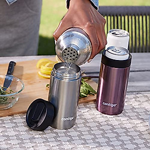 Contigo River North Stainless Steel Wine Tumbler with Spill-Proof Lid, Leak-Proof 12oz Reusable Wine Glass, Dishwasher Safe & Keeps Drinks Hot or Cold for Hours, 2-Pack Dark Ice & Sunbeam Gold