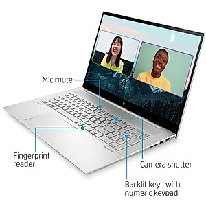 2022 HP Envy Laptop 17.3" FHD IPS Touchscreen 11th Intel i7-1165G7 Nvidia Geforce MX450 Graphics 32GB DDR4 2TB SSD WiFi 6 Fullsize Backlit Keyboard w/ Numpad and FP Reader Win 11 Pro w/32GB USB