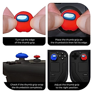 Switch Thumb Grips Joystick Caps Compatible with SteamDeck/Nintendo Switch/OLED/Lite Controller Accessories, FUNLAB Cute Silicone Analog Stick Cover - 6PCS Astronauts