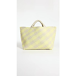 Naghedi Women's St Barths Large Plaid Tote, Straw, One Size