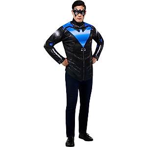 Rubies Men's DC Gotham Knights Nightwing Costume Top, As Shown, Large