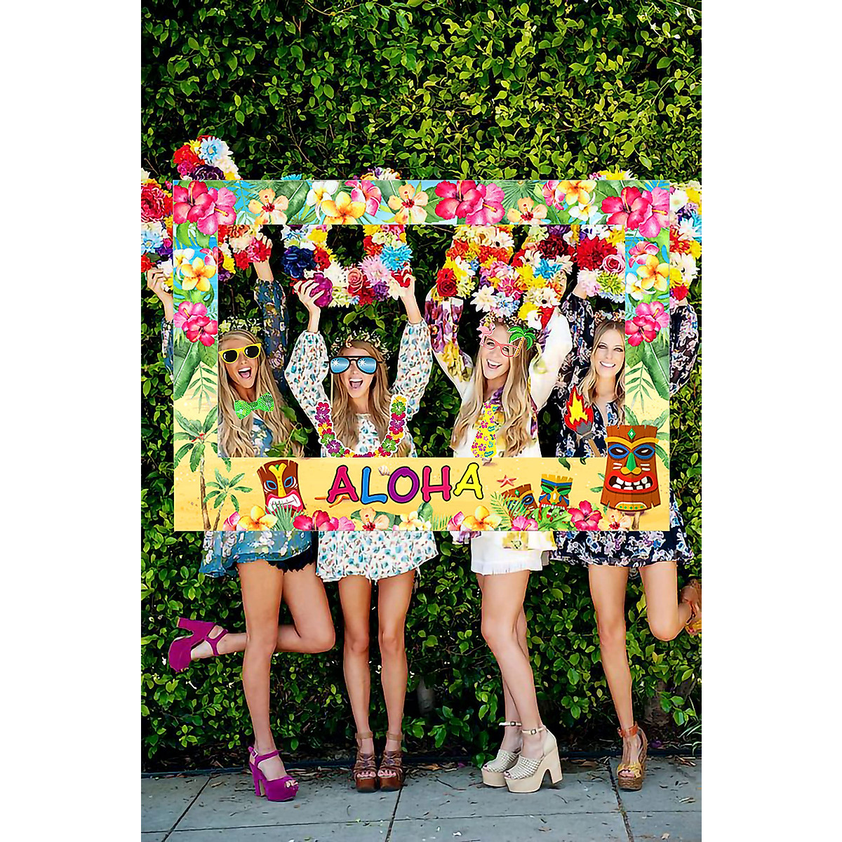 24 PCS Aloha Party Photo Booth Props Hawaiian Party Photo Booth Props Aloha Party Photo Booth Frame Aloha Party Supplies Aloha Baby Shower Decoration Aloha Bridal Shower