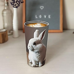 WANGZHAO cry white rabbit Print Double Wall Stainless Steel Vacuum Insulated Tumbler Cup Home Thermal Cup