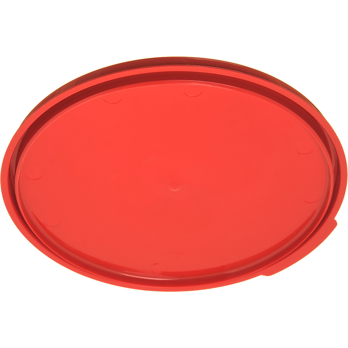 Carlisle FoodService Products Storplus Round Food Storage Container Lid with Stackable Design for Catering, Buffets, Restaurants, Polypropylene (Pp), 6 To 8 Quarts, Red, (Pack of 12)
