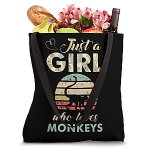 Just A Girl Who Loves Monkeys Funny Monkey Lover Tote Bag