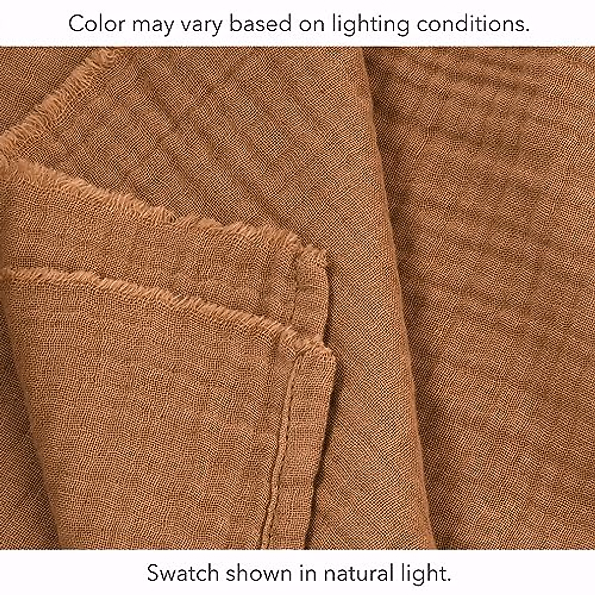 Nate Home by Nate Berkus Lightweight Cotton Washed Gauze Textured Weave Throw Blanket | Breathable, All-Season Decoration for Bedding from mDesign - Bronze (Brown)