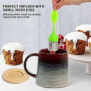 Anatural Tea Mug with Infuser and Lid, 16.5 OZ Tea infuser Cup, Tea Strainer Cup with Large Handle for Loose Tea, Ceramic Tea Steeping Mug, Microwave and Dishwasher Safe Coffee Mug (Red Rose)