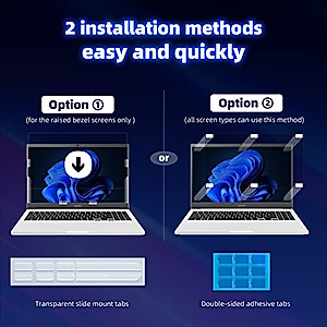 [2 Pack] Laptop Privacy Screen 14 Inch Compatible with Lenovo Hp Dell Acer Asus Thinkpad Envy Xps, 16:9 Aspect Removable Anti Glare Blue Light Filter Protector, 14inch Computer Monitor Privacy Shield