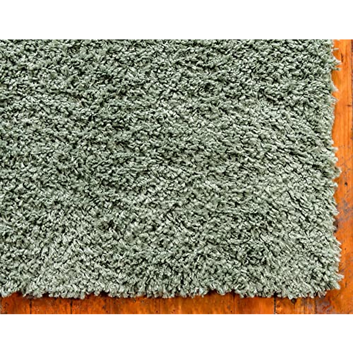 Unique Loom Davos Shag Collection Modern Luxuriously Soft & Cozy Shag Area Rug (4' 0 x 6' 0 Rectangular, Sage)