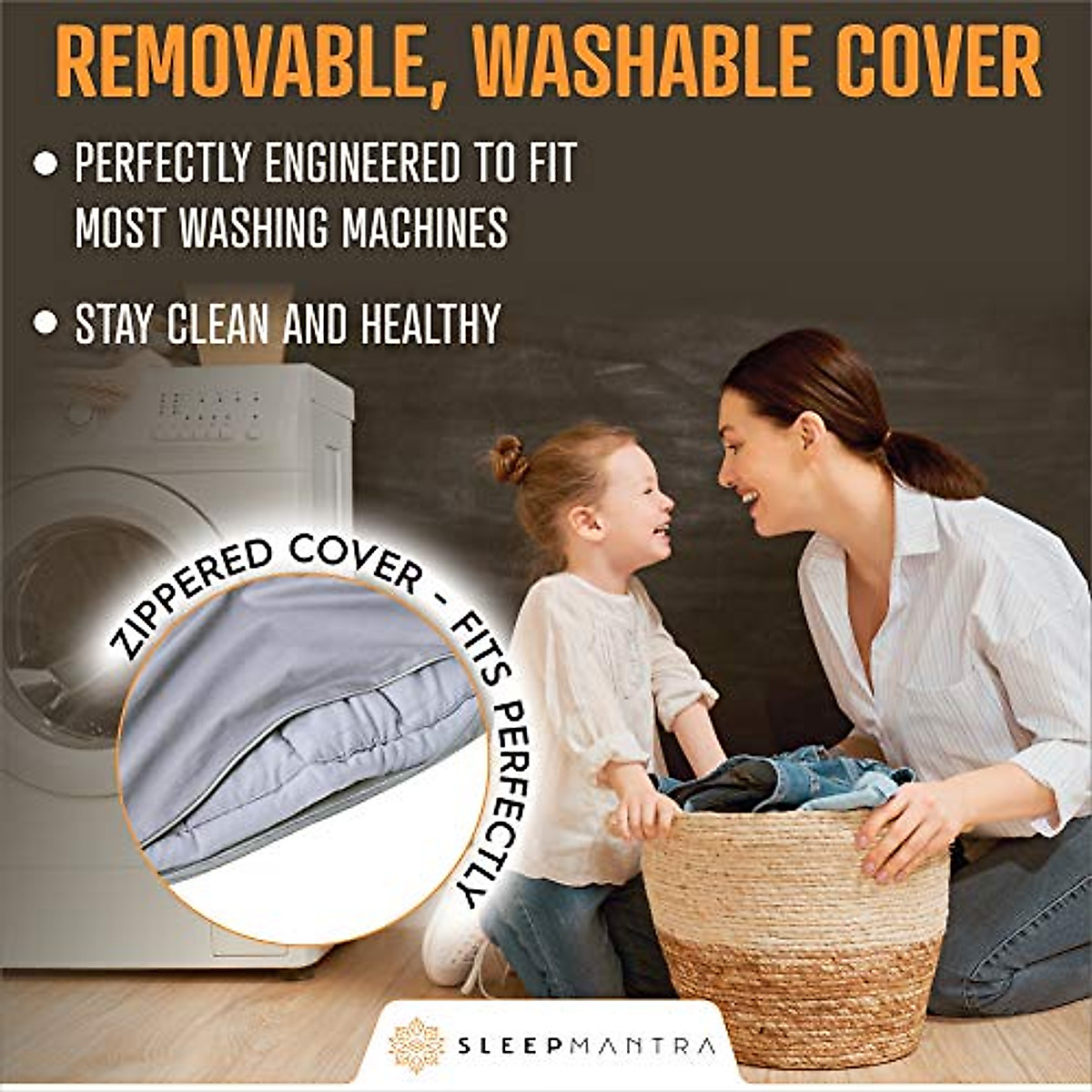 Adult Weighted-Blanket 15 lbs Gray - 60''x80'' Heavy Full/Queen Size 2 Piece Set, Glass Beads Filled Premium Calming Weighted Blanket with Soft Removable Cotton Mink Duvet Cover