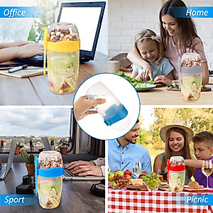 LDXDRU 4Pcs Yogurt Parfait Cups with Lids, Overnight Oats Containers with Lid and Spoon, Reusable Yogurt Containers, Breakfast On the Go Cups for Milk Snack Fruit, Large 37oz