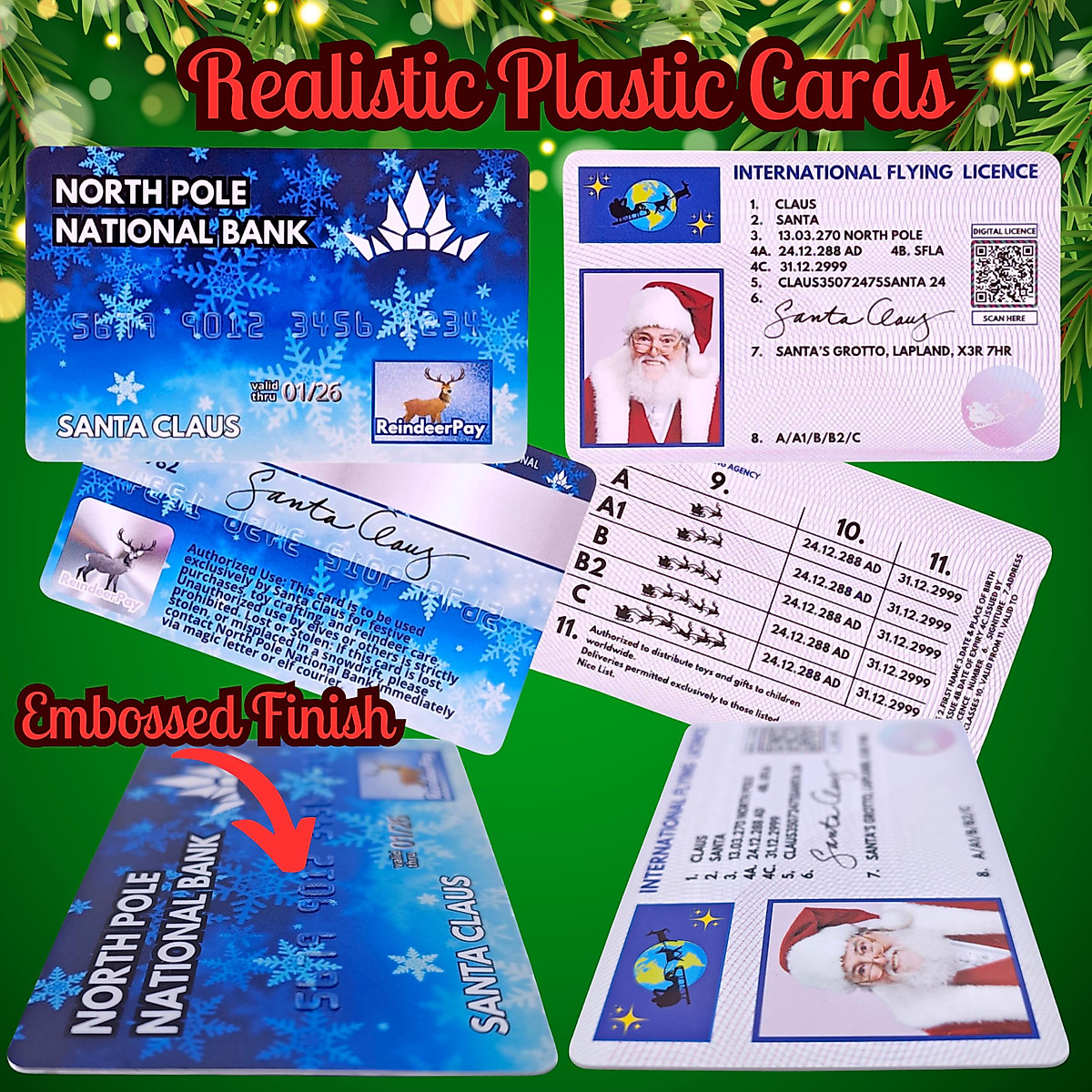 Santa's Lost Wallet Evidence Kit – Magical Christmas Eve Set with Bank Card, Sleigh Flying License, North Pole Money, Loyalty Cards, Receipts & Many More Fun Surprises