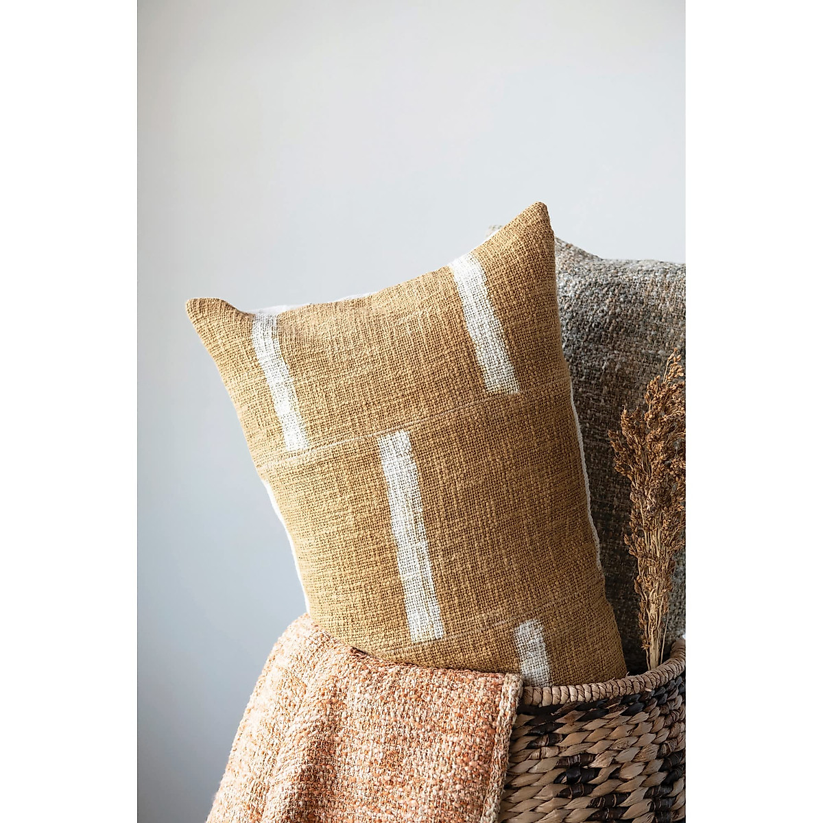 Creative Co-Op Cotton Printed Pieced Lumbar Pillow, 28" L x 14" W x 2" H, Multicolor