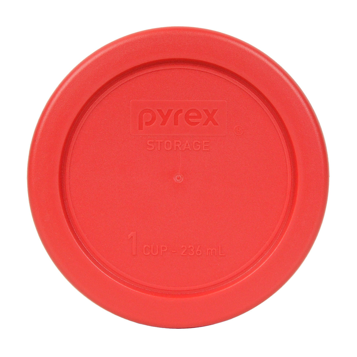 Pyrex 7202-PC 1 Cup Red Round Plastic Food Storage Lid Made in the USA