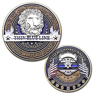 Law Enforcement Appreciation Challenge Coin · Police Officer Thank You Challenge Coin · Thin Blue Line Challenge Coin