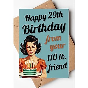 Katie Doodle - Funny Best Friend Birthday Card - Great for 30th, 40th, 50th, 60th, 65th, 70th, 75th, 80th, 90th Birthday Gifts for Women Her Friendship - Includes 5x7 inch Card & Envelope