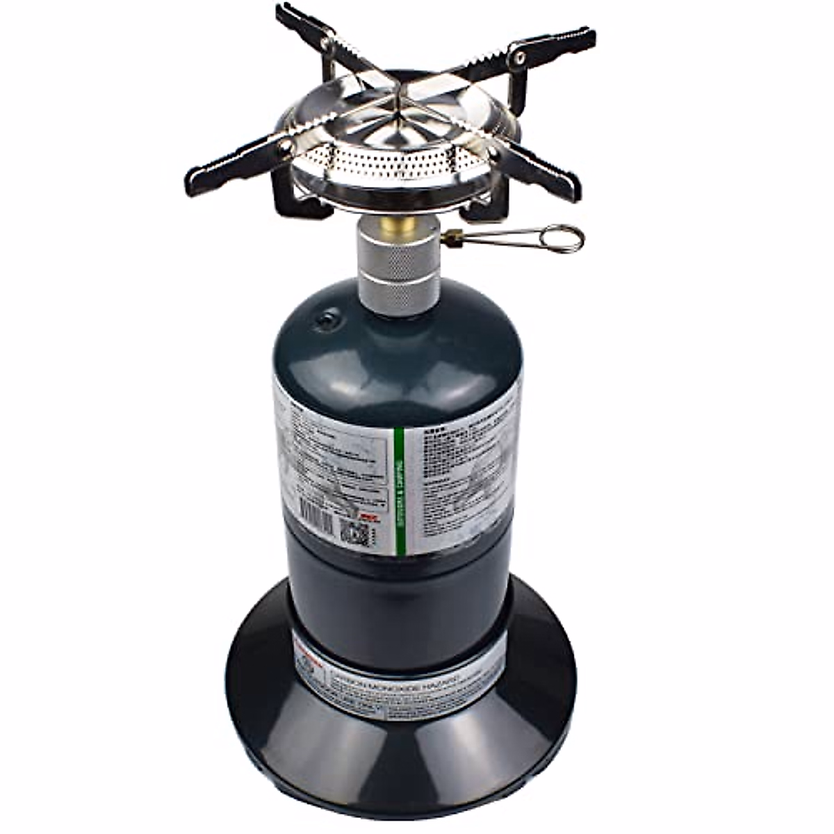 RANDDER Propane Stove Portable Camping Gas Stove 10,000 BTU Bottletop Single Adjustable Burner with 1 lb Tank Base Carrying Case Great for Emergencies Outdoor (Gas Stove & Base (Set-2))