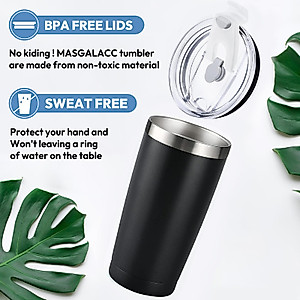 MASGALACC Retirement Gifts for Men Women Coworkers - Funny Retired 2025 Party Decorations for Coworkers, 20oz Stainless Steel Double Wall Vacuum Insulated Tumbler, Black