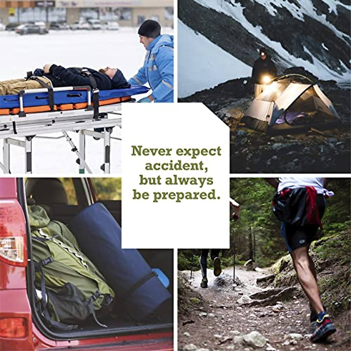 OriStout Emergency Blankets for Survival, 4 Pack of Extra Large Thermal Space Mylar Blankets, Emergency Blanket for Car, Winter Survival Kit for Snow/Camping/Hiking/Outdoor (Army Green)