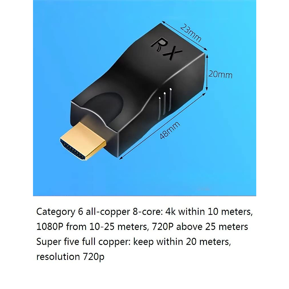 HDMI Extender Over Cat 5e/6, HDMI to RJ45 Ethernet Network Converter 2 Ports, Support 1080 P UP to 30m/98ft, Suitable for HDTV, Set Top Box, DVD, PS4, STB, Projector, Digital Monito