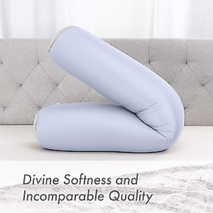 Case Only - Body Pillow Cover Stylish Silky Super Soft - 85% Spandex/ 15% Nylon, Beauty - Anti Wrinkle, Anti Aging Prevention - Breathable Pillowcase Design - Gentle on Hair Size 48 X 8, Silver Mist