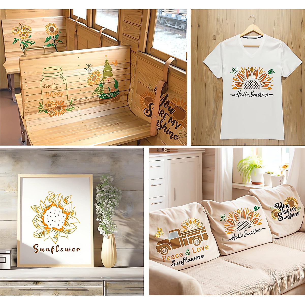 Flower Stencils for Painting, Ideal Spray Paint Stencil for Wall Decor and Crafts, Enhance Your Creations with Detailed Flower Designs, Sunflower Stencils Large Wall Stencils