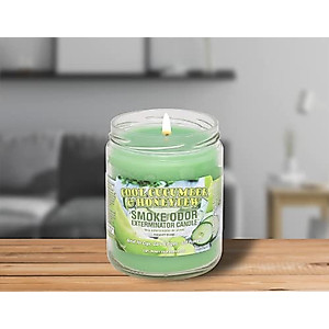 Smoke Odor Exterminator Candle, 13oz jar, Cool Cucumber & Honeydew