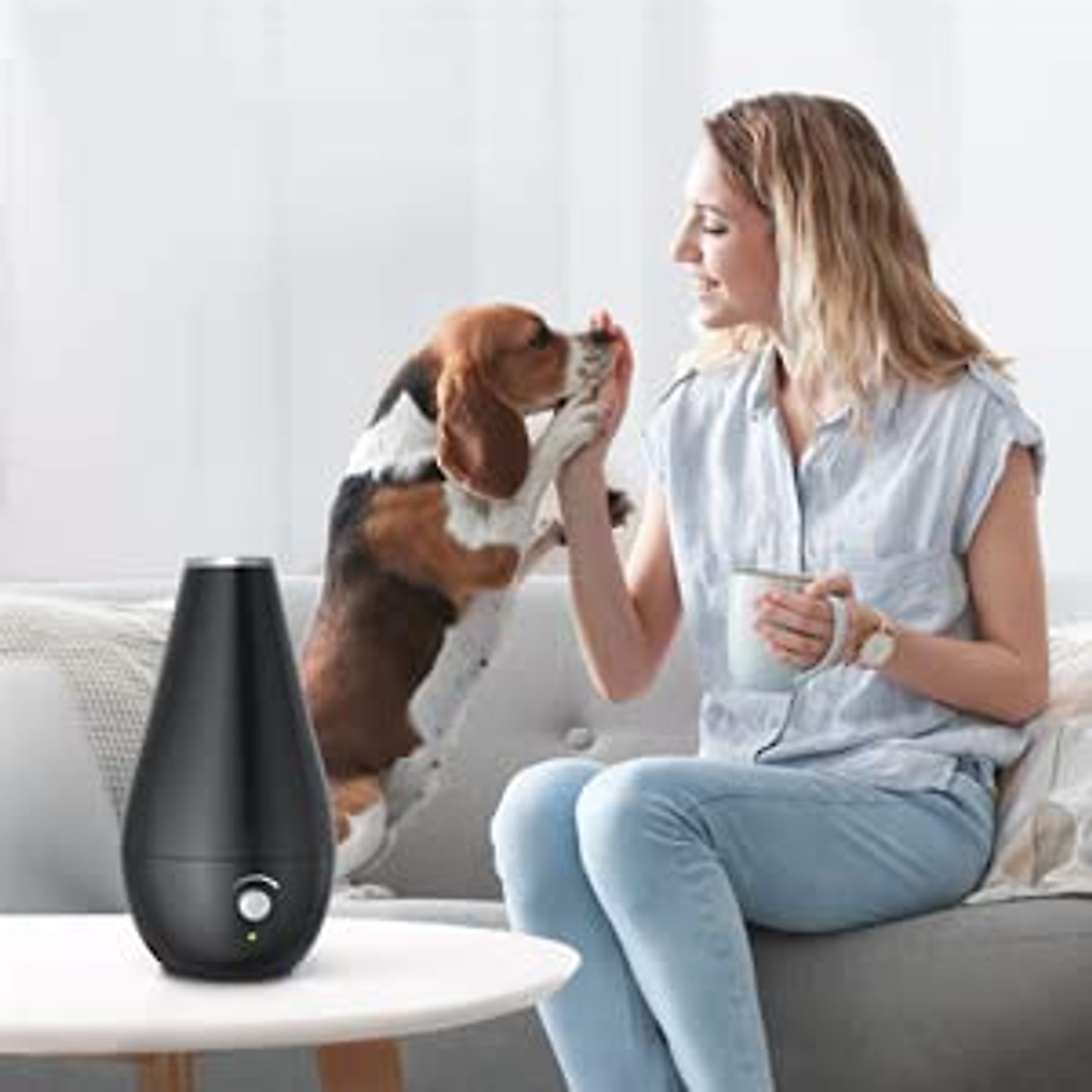 Humidifiers for Bedroom, Ultrasonic Cool Mist Room Humidifier, Auto Shut Off, BPA Free, Whisper Quiet Small Air Humidifier for Bedroom, Office, Desk, Bedside Portable Humidifier