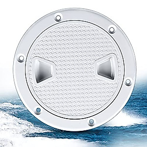 Boat Hatch Cover ABS 4 inch White Non Slip Inspection Hatch w/Detachable Cover