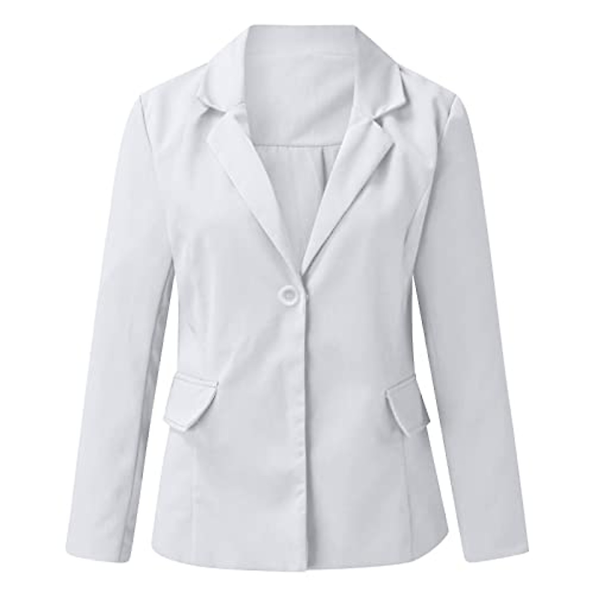 Long Blazer Jackets for Women, Cropped Blazers Women Oversized Blazers Black Leather Blazer Women's Casual Lapel Open Front Sleeve Work Office Suit Jacket Coat and White Striped (M, White-5)