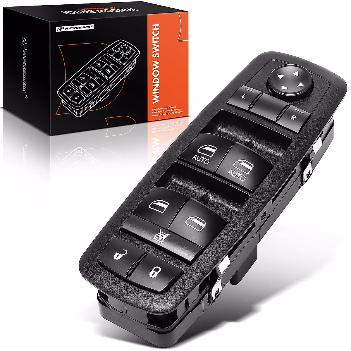 A-Premium Power Master Window Switch Front Driver Replacement for Dodge Ram 1500/2500/3500 2009-2010 Ram 1500/2500/3500/4500/5500 2011-2012 4602863AD (Without Power Folding Mirrors)