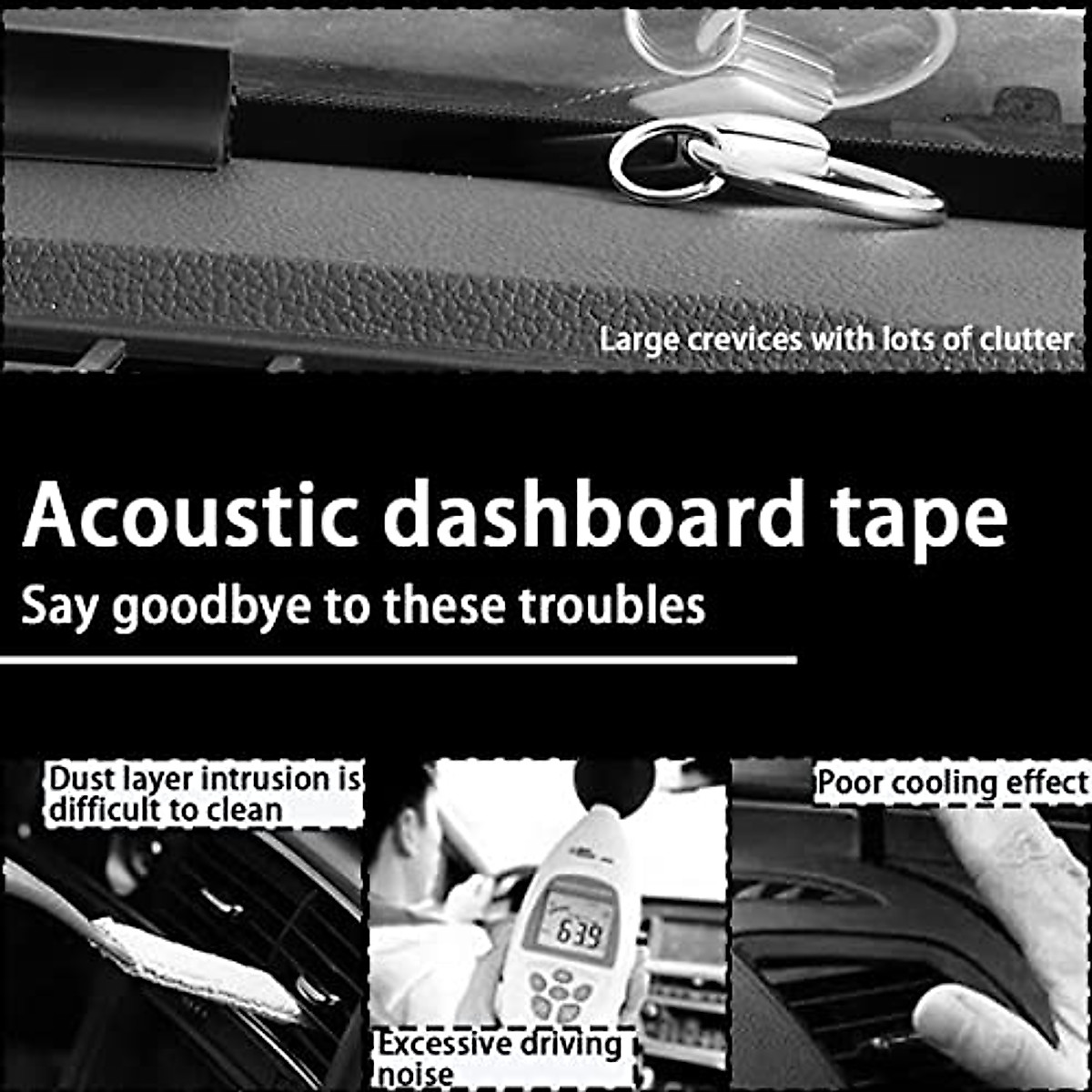 AUCELI Car Dashboard Seal Strip, Auto Windshield Rubber Trim Stripping, Vehicle Dustproof Sound Insulation Slit Strip, Universal Self Adhesive Automotive Weather Steal for Most Car
