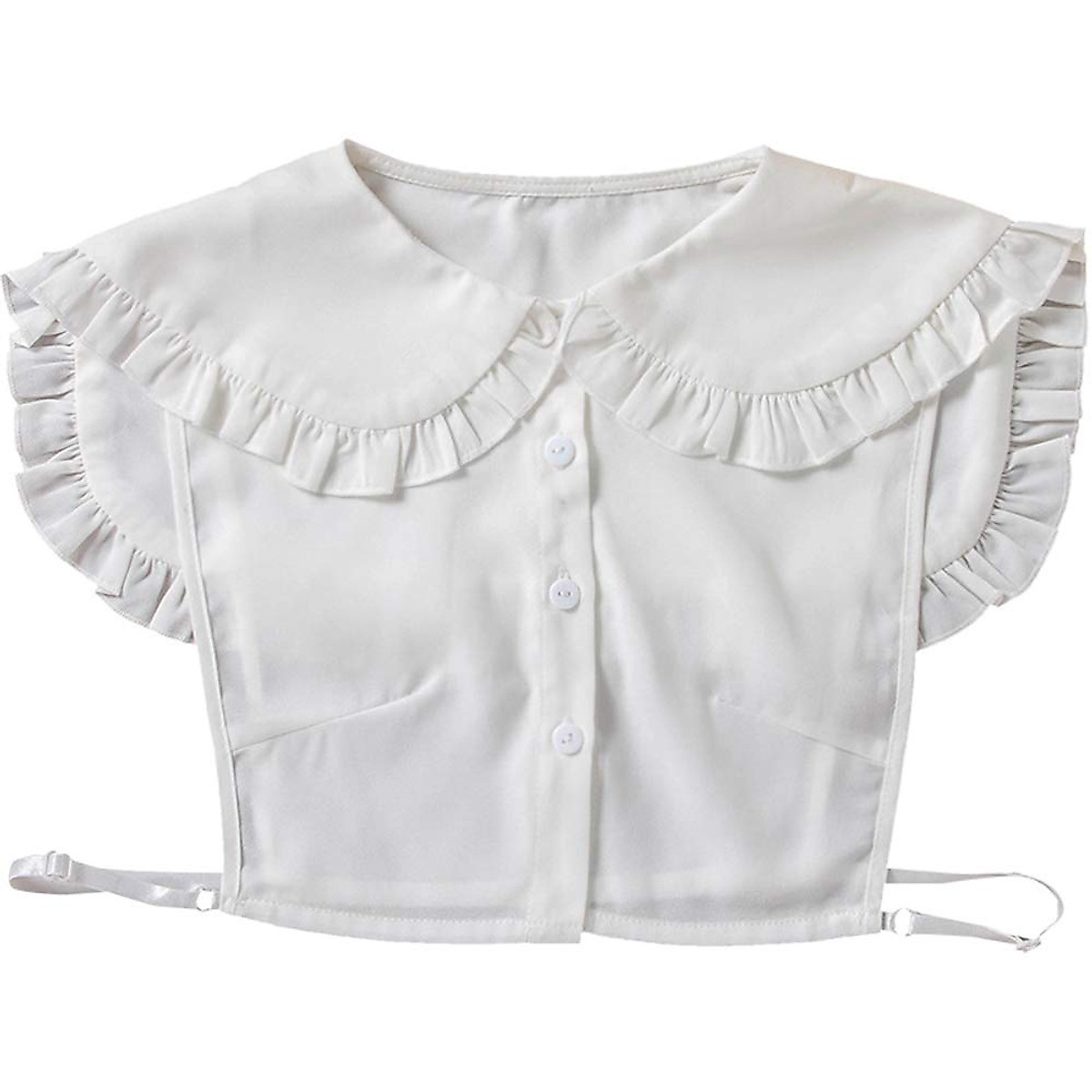 EVGVAT Fake Collar Detachable Faux Collar Half Shirt Women Blouse False Collar Dickey (A-White)